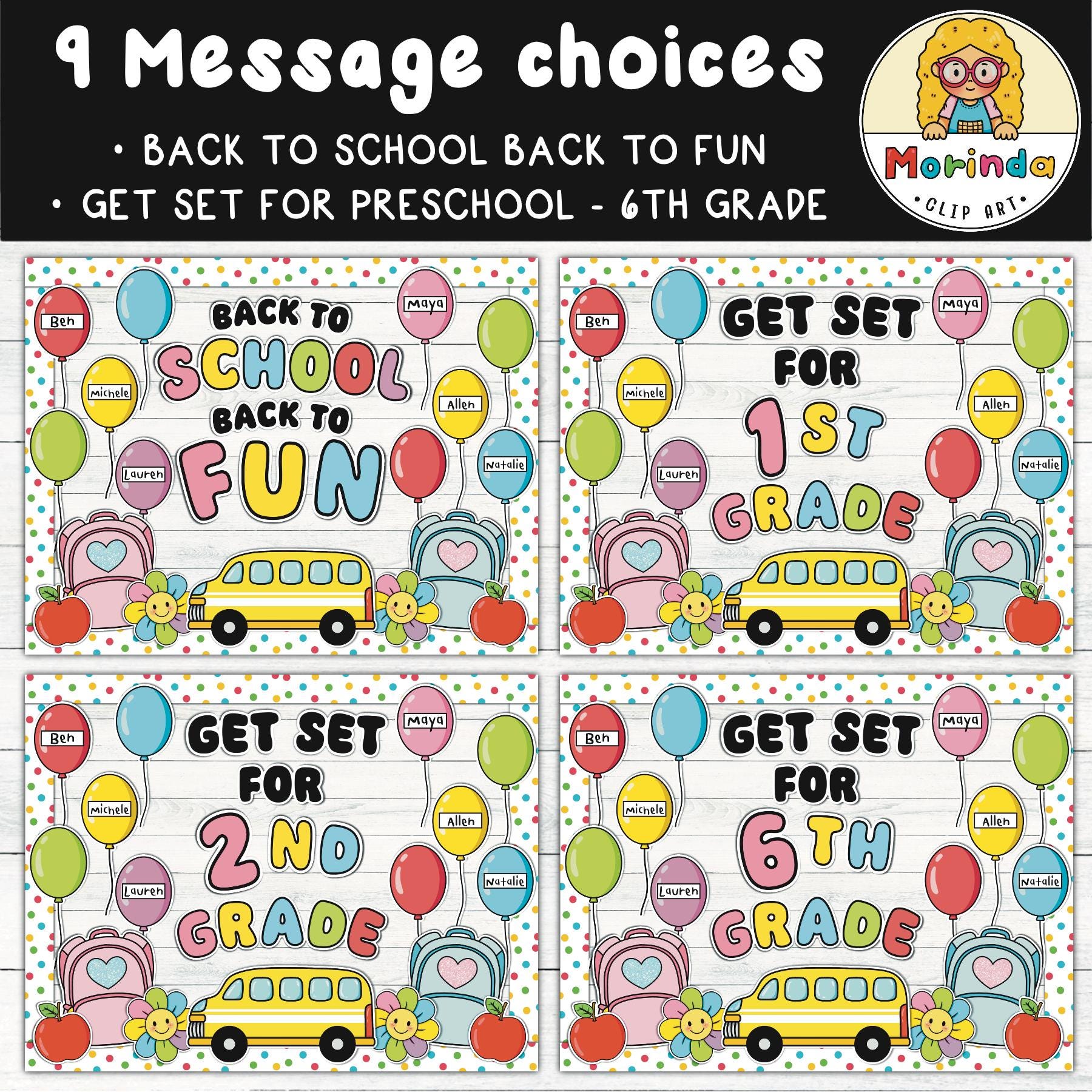 Welcome Back to School Bulletin Board Printable | Balloon Bulletin ...