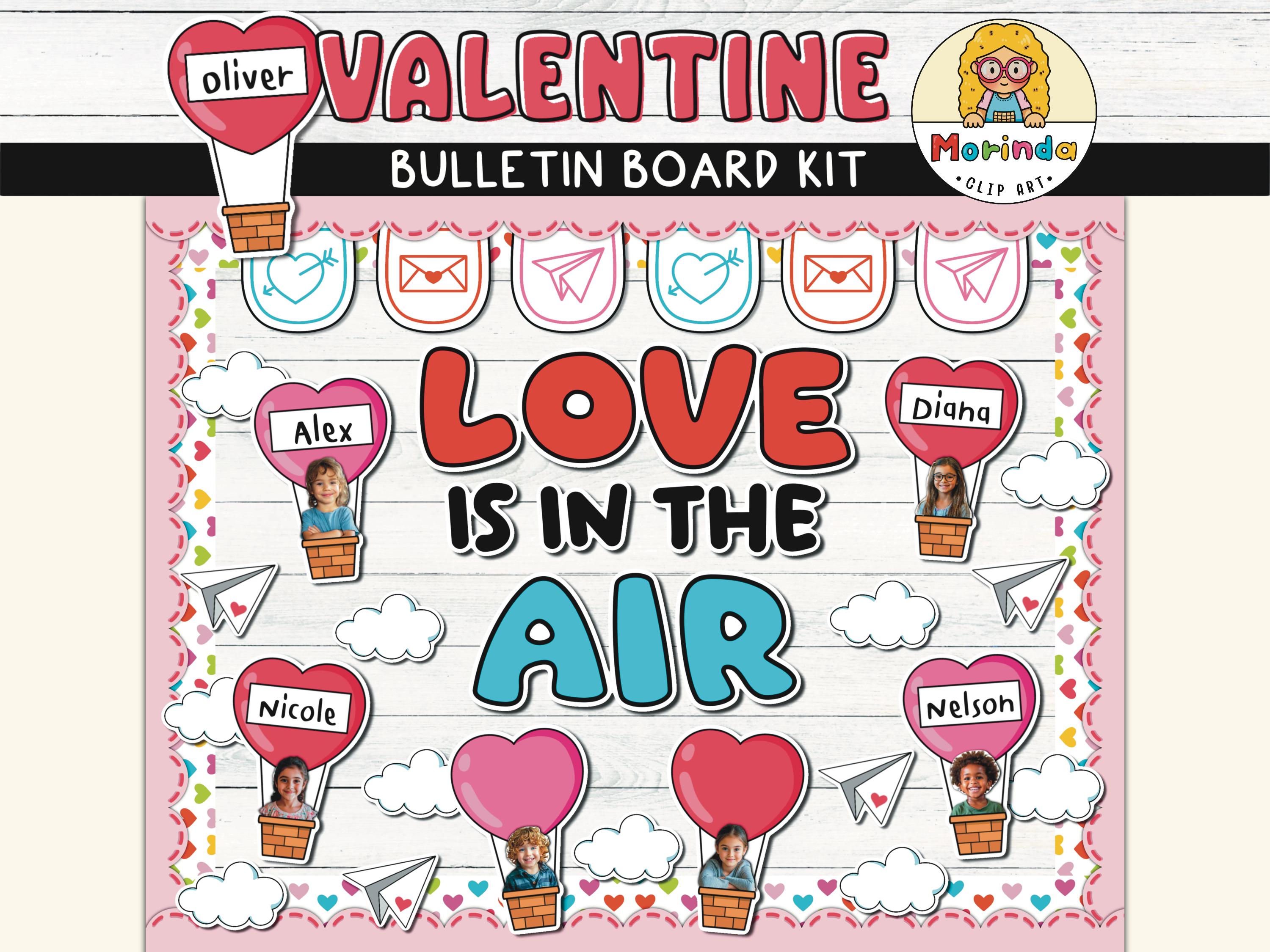 Valentine's Day Bulletin Board Printable | Love is in the Air | Heart ...