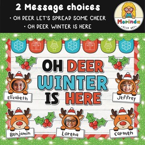 Winter Bulletin Board Printable | Reindeer Bulletin Board | Christmas ...