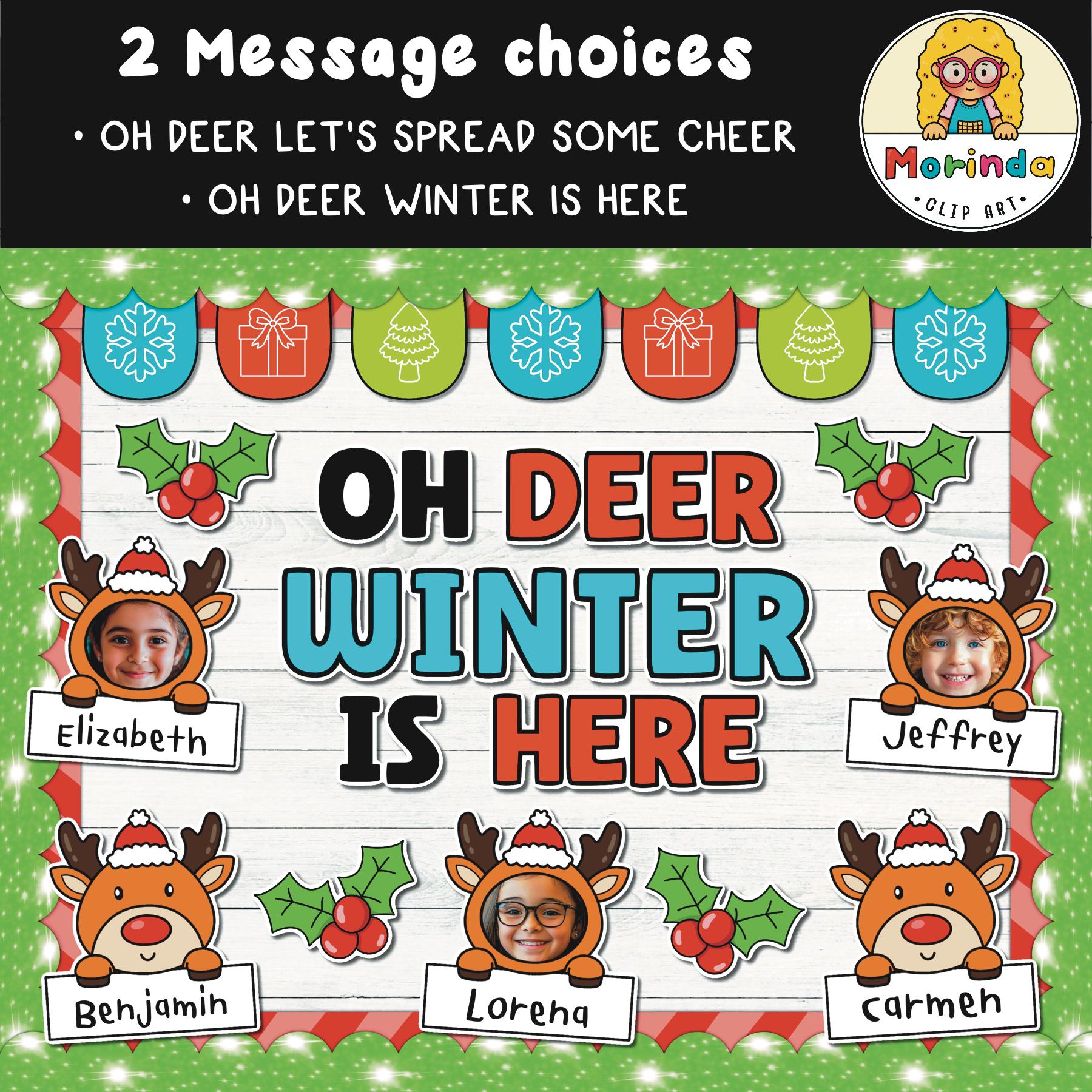 Winter Bulletin Board Printable | Reindeer Bulletin Board | Christmas ...