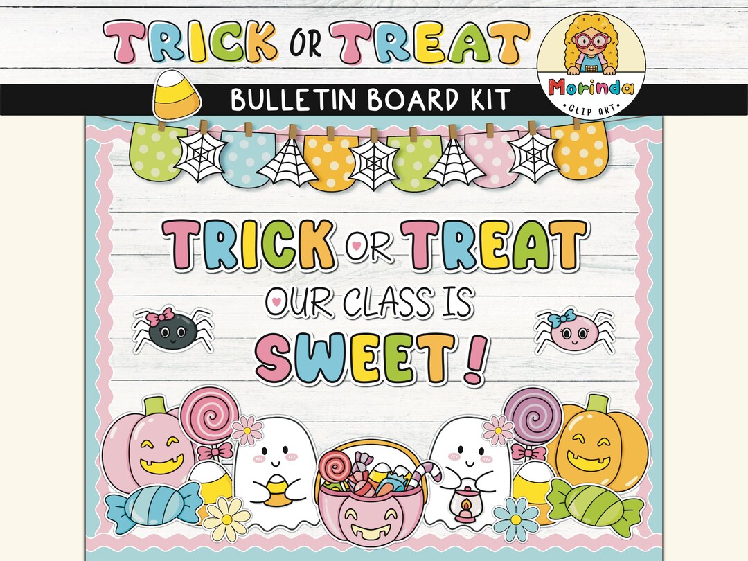 Halloween Bulletin Board Printable | Trick or Treat | Spooky Season ...