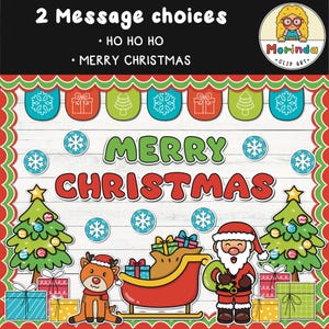 Merry Christmas Bulletin Board Printable | Santa Claus | Winter ...