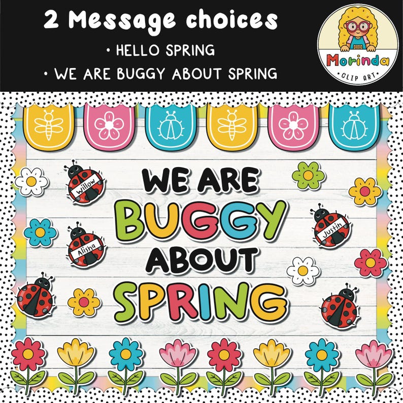 Ladybug Spring Bulletin Board Printable | Flowers | Hello Spring ...