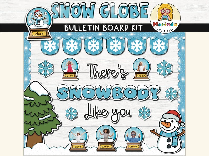 Snow Globe Bulletin Board Printable | Winter Wonderland | Christmas ...