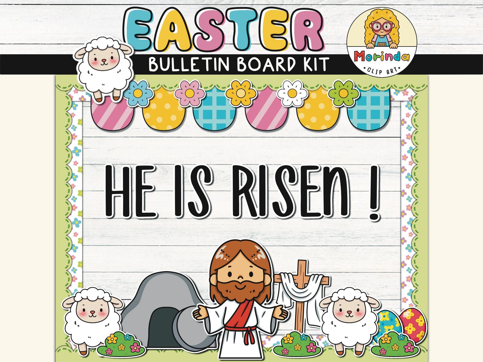 Resurrection Bulletin Board Printable | Easter | He is Risen | Jesus ...