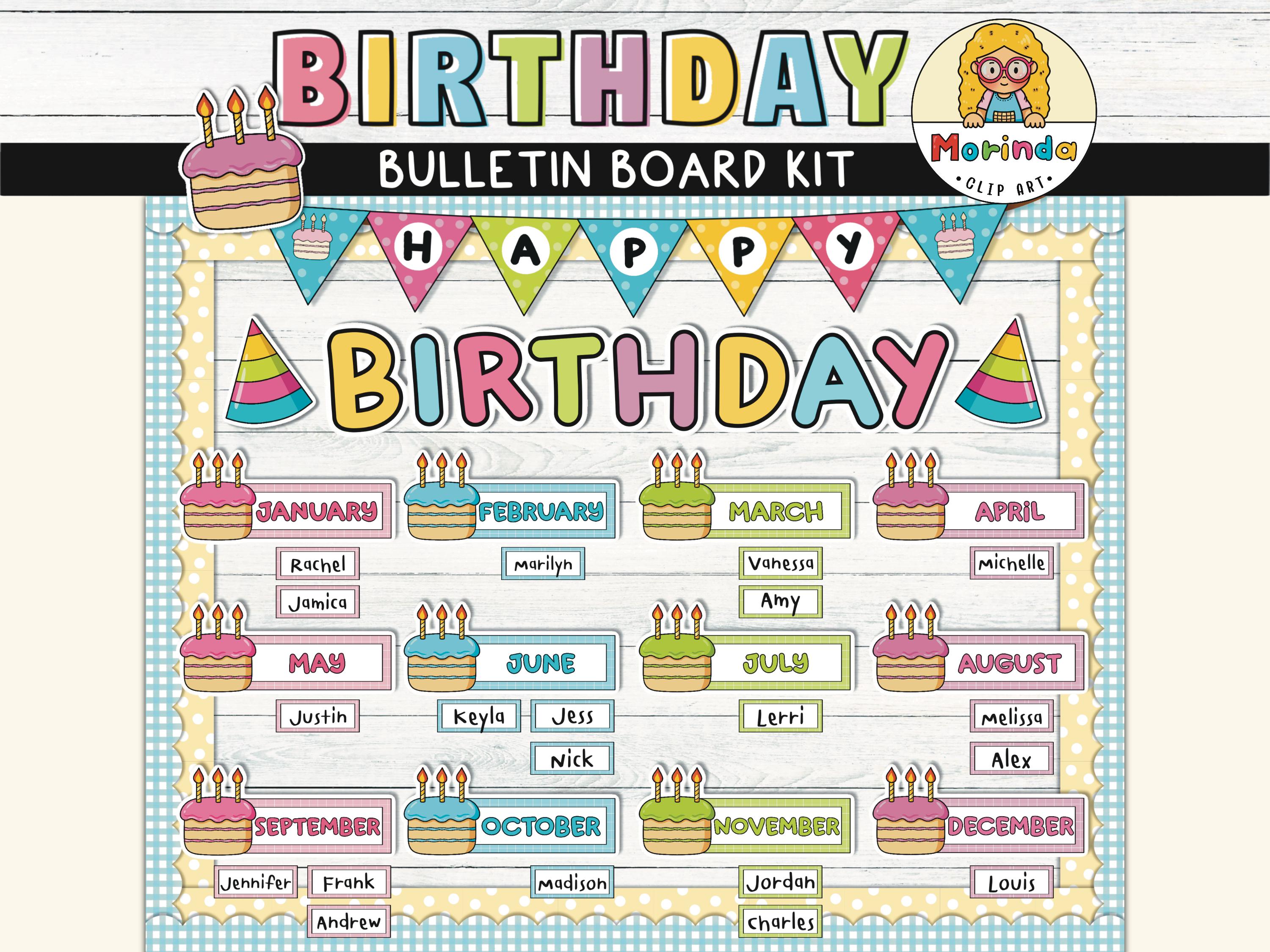 Back to School Bulletin Board Printable | Happy Birthday Cake Bulletin ...