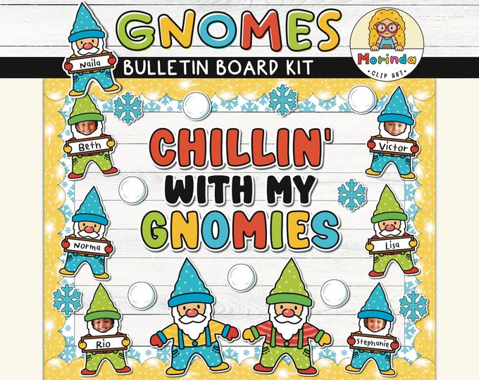 Winter Gnome Door Decoration Set: Classroom Bulletin Board (digital ...