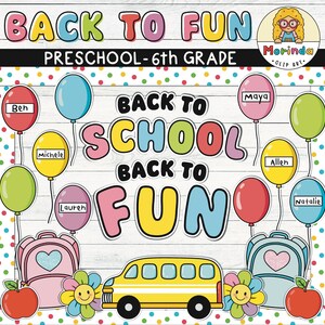 Welcome Back to School Bulletin Board Printable | Balloon Bulletin ...
