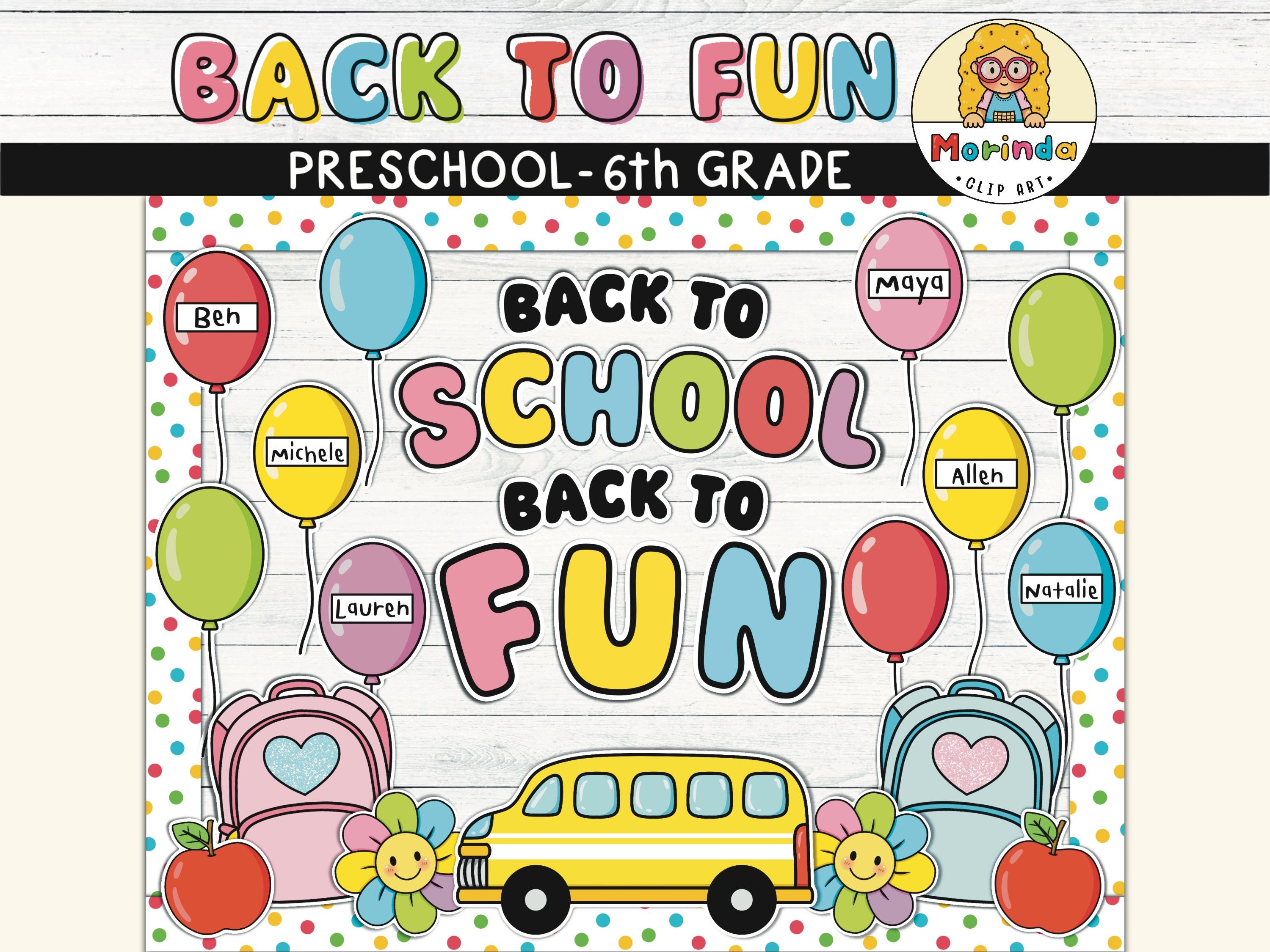 Welcome Back to School Bulletin Board Printable | Balloon Bulletin ...