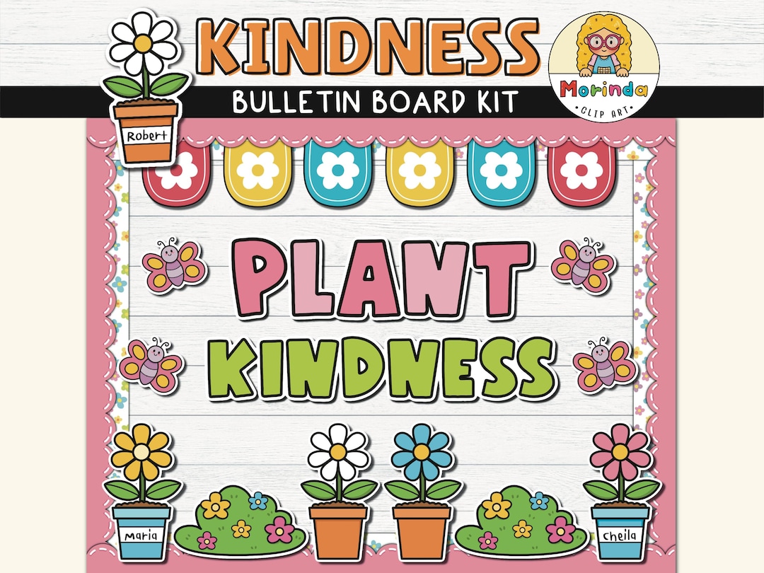 Spring Plant Kindness Bulletin Board Kit Printable, Flower Blooming ...
