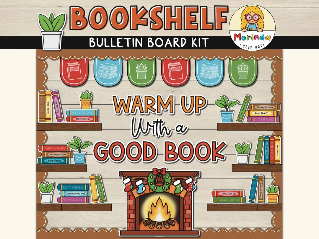 Warm up With a Good Book Bulletin Board | Reading Bookshelf | Library ...