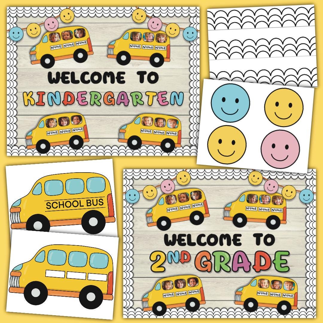 Welcome Back to School Bulletin Board Printable Preschool-6th Grade ...