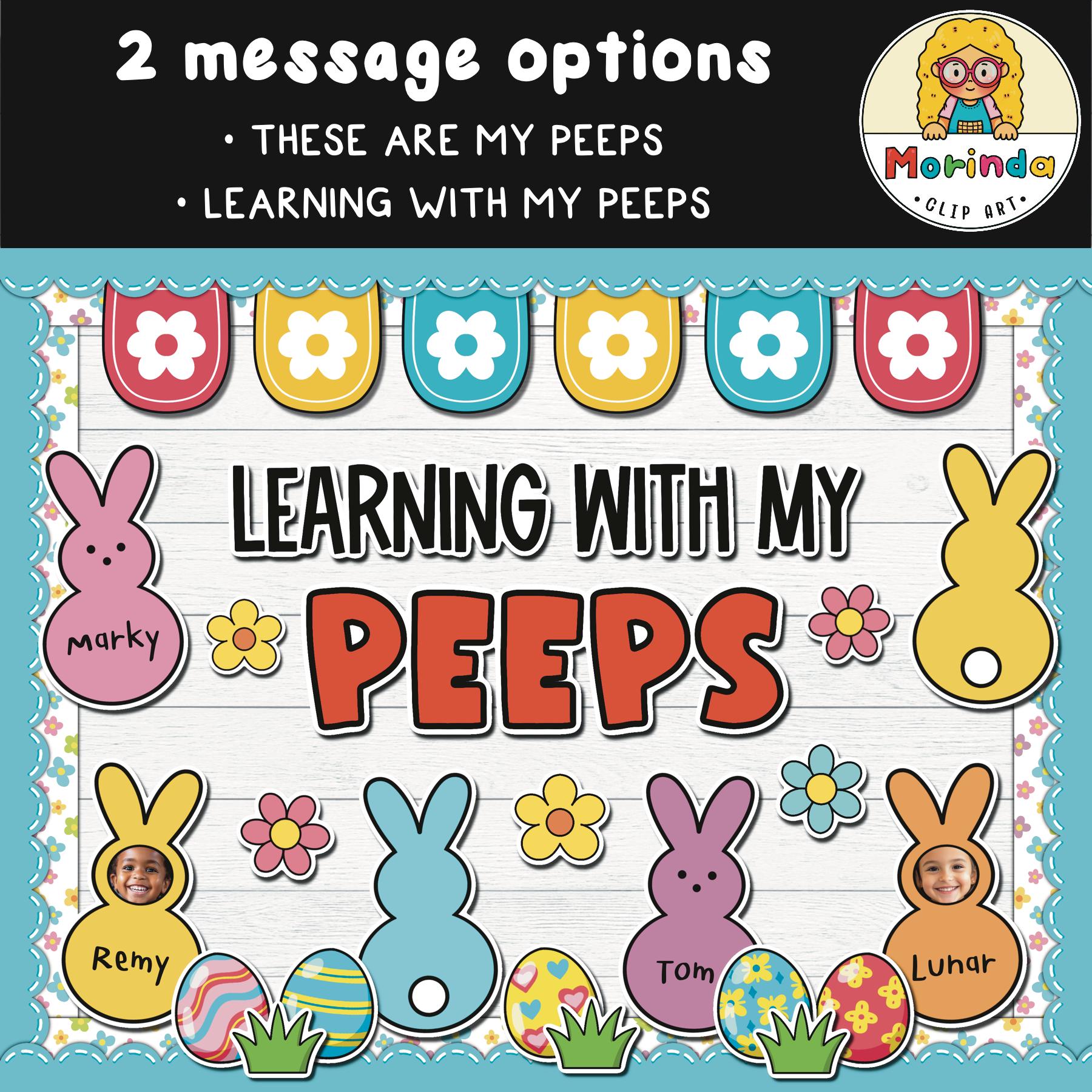 Spring Peeps Bunny Bulletin Board Kit Printable, Easter, April ...