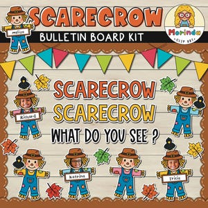 Scarecrow Bulletin Board Printable | Thanksgiving Bulletin Board | Fall ...