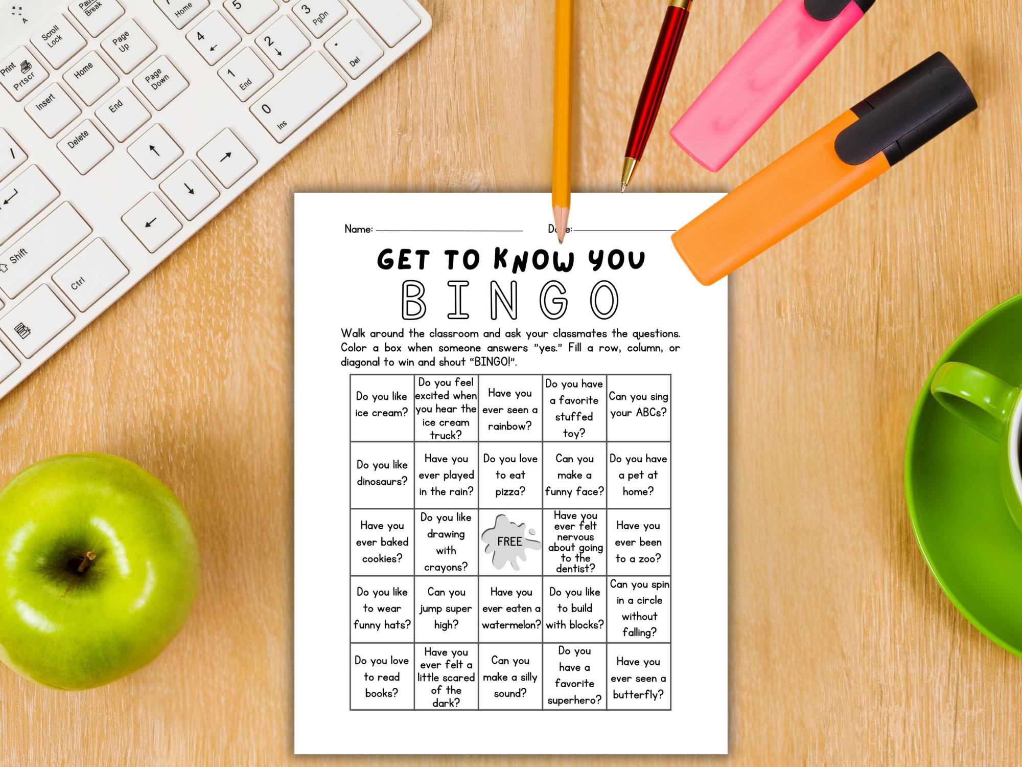 Get to Know You Bingo Mingle Bingo Icebreaker Game Bingo Find Someone ...