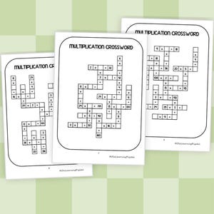 Multiplication Crossword Puzzle, Multiplying Practice Worksheet ...