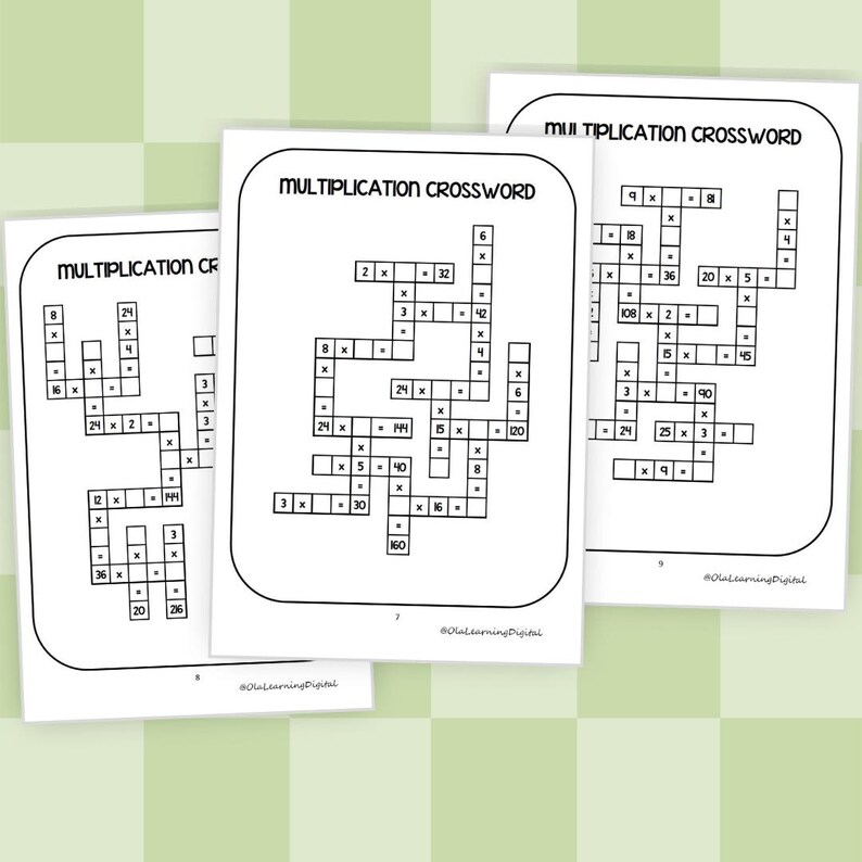 Multiplication Crossword Puzzle, Multiplying Practice Worksheet ...