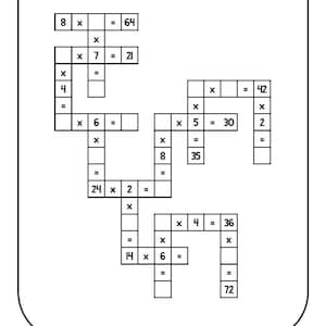 Multiplication Crossword Puzzle, Multiplying Practice Worksheet ...