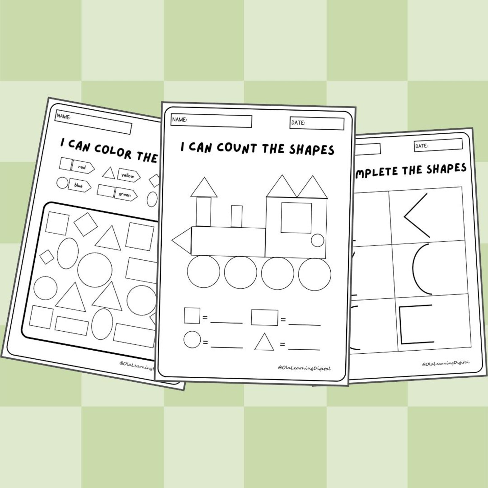 Shape Practice Activity, Shape Worksheet for Toddler, Homeschool ...