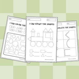 Shape Practice Activity, Shape Worksheet for Toddler, Homeschool ...