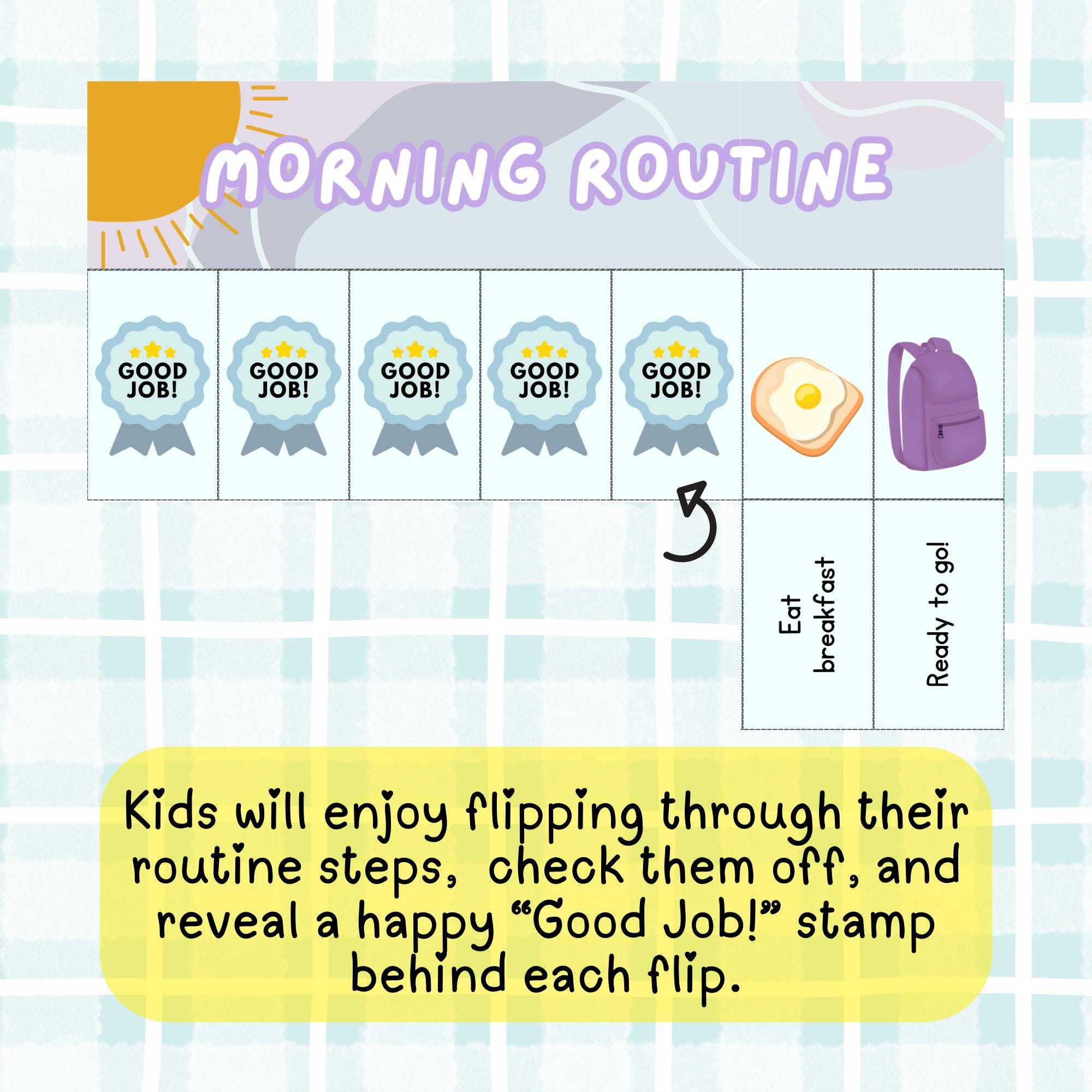 Kids Daily Routine Flip Chart, Toddler Reward Chart for Easy Schedules ...