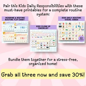 Kids Daily Responsibilities Chart, Weekly Organization Sheet, Editable ...