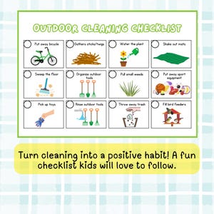 Kids Clean up Checklist, Daily Chore Checklist for Toddlers, Kids ...