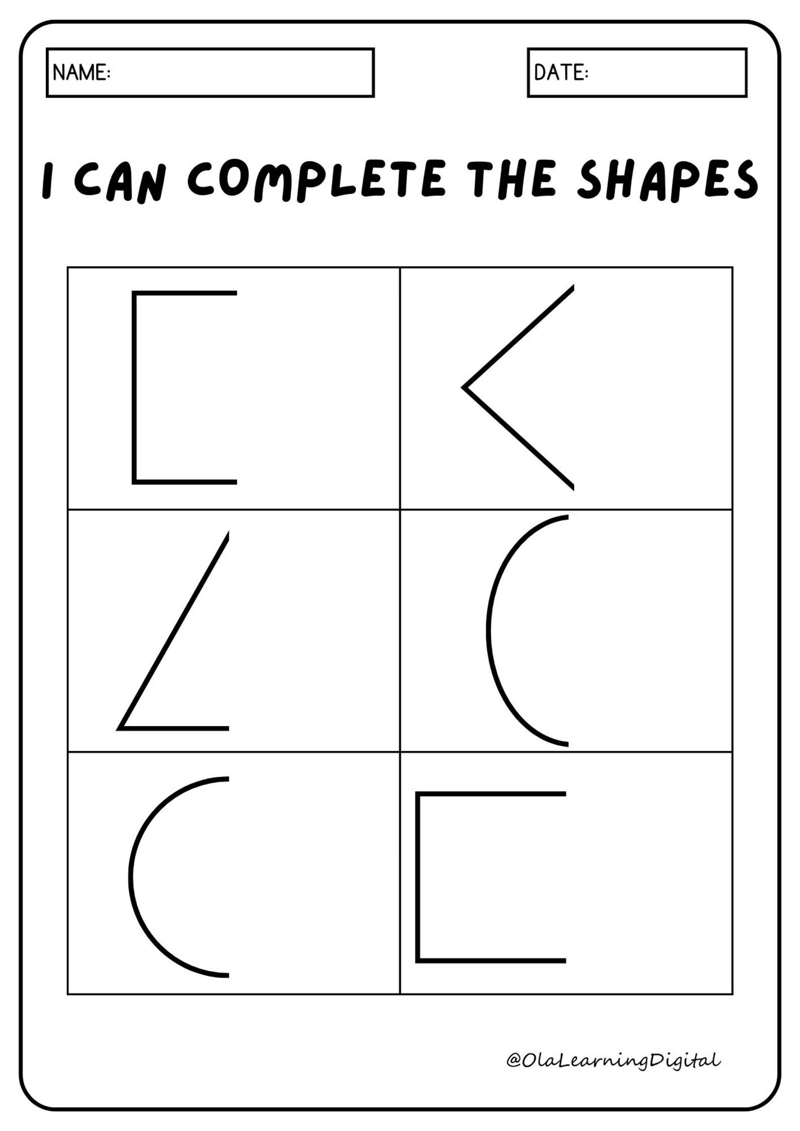 Shape Practice Activity, Shape Worksheet for Toddler, Homeschool ...