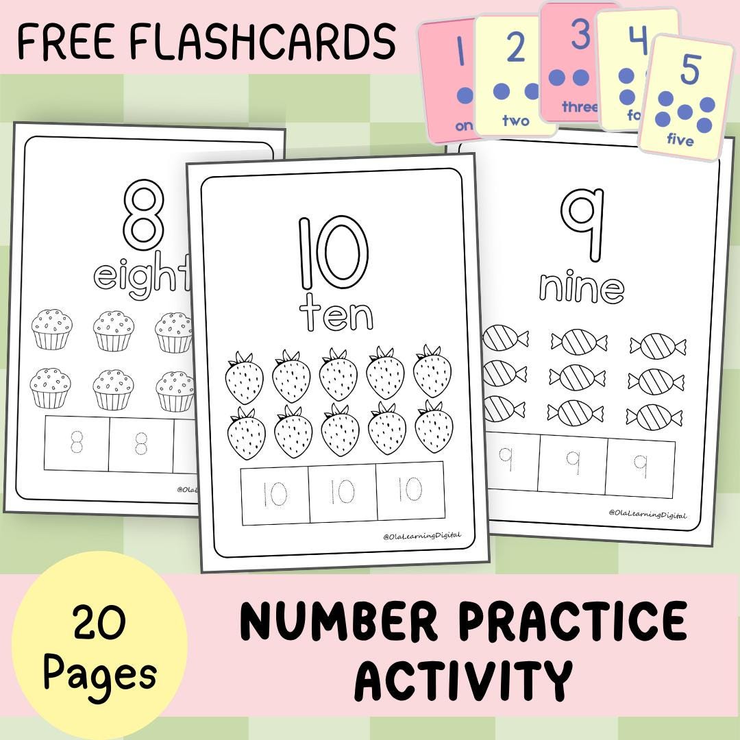 Number Practice Activity for Toddlers, Tracing Workbook, Pre K Number ...