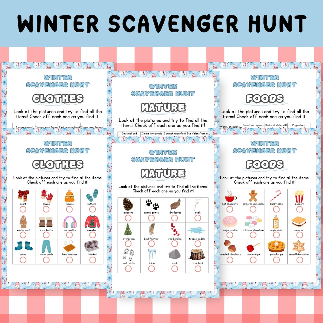 Winter Scavenger Hunt for Kids, Printable Indoor & Outdoor Nature ...