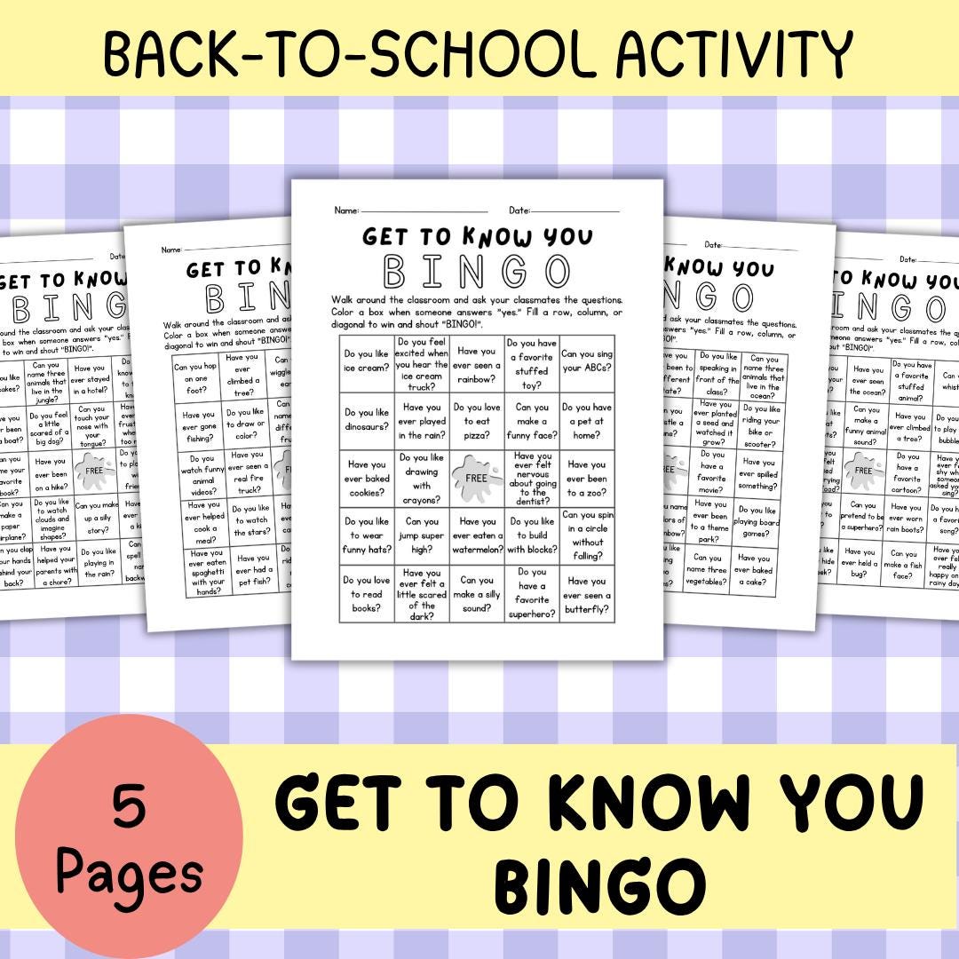 Get to Know You Bingo Mingle Bingo Icebreaker Game Bingo Find Someone ...