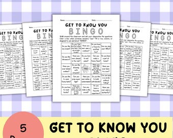 Back to School Bingo, Get to Know You Bingo for Kids, Icebreaker Bingo ...