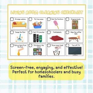 Kids Clean up Checklist, Daily Chore Checklist for Toddlers, Kids ...