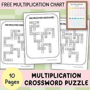 Multiplication Crossword Puzzle, Multiplying Practice Worksheet ...