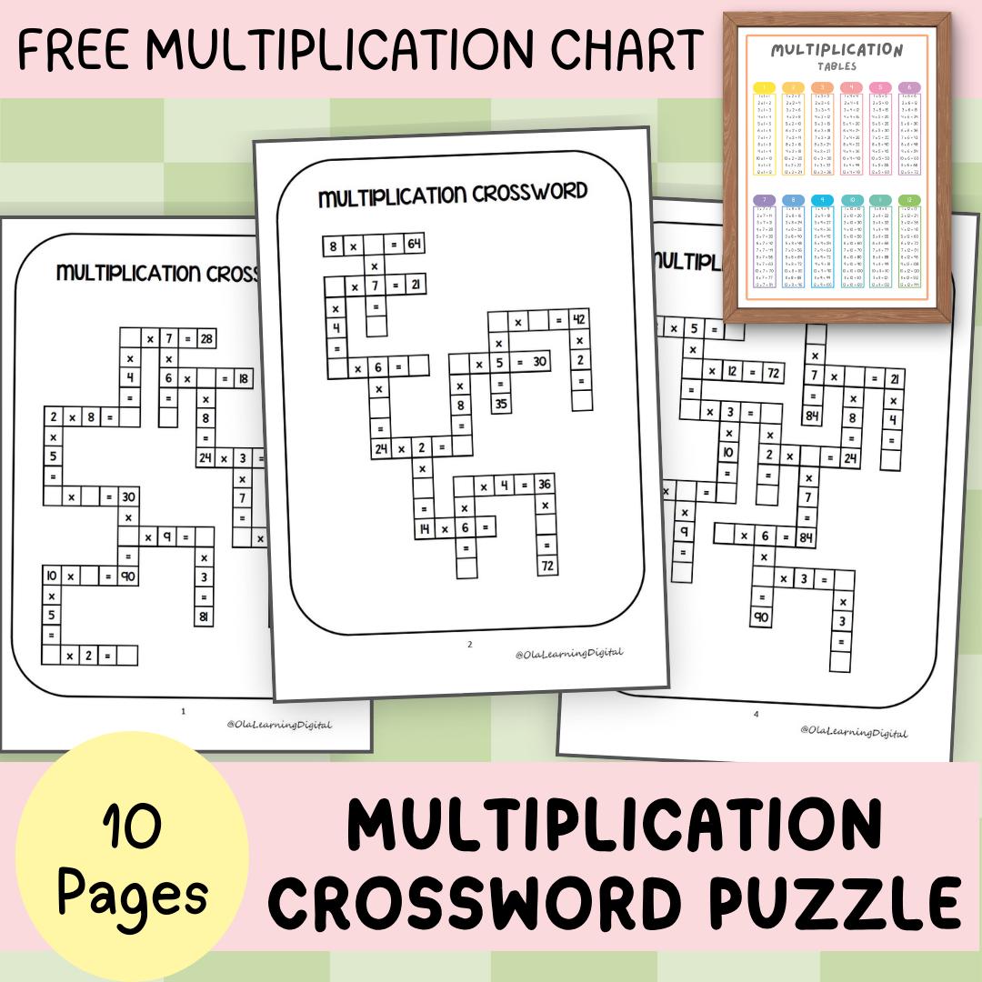 Multiplication Crossword Puzzle, Multiplying Practice Worksheet ...