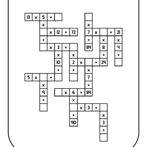 Multiplication Crossword Puzzle, Multiplying Practice Worksheet ...