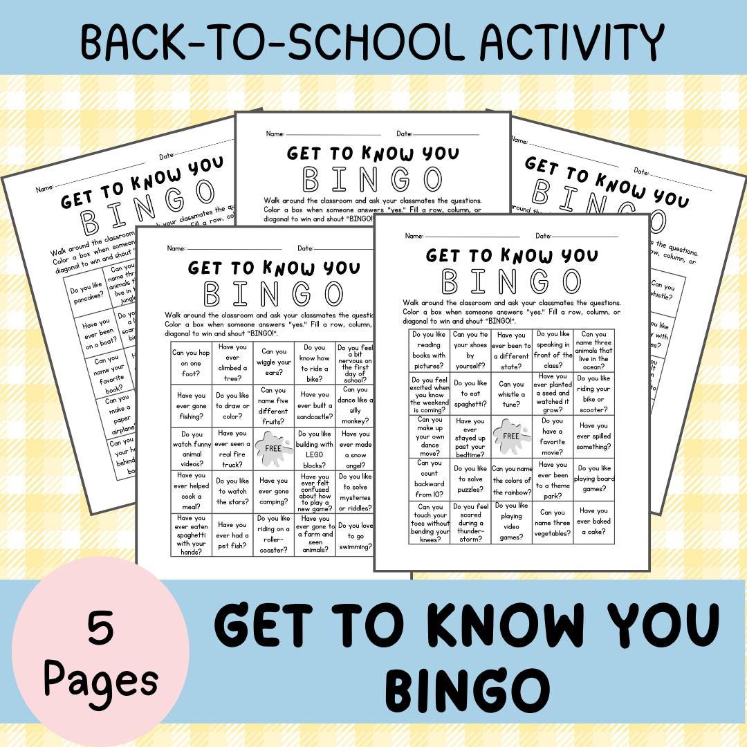 Get to Know You Bingo Mingle Bingo Icebreaker Game Bingo Find Someone ...