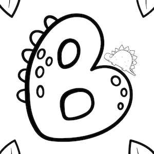 Alphabet Letter Coloring Dinosaur Themed, ABC Coloring Worksheet, Cute ...