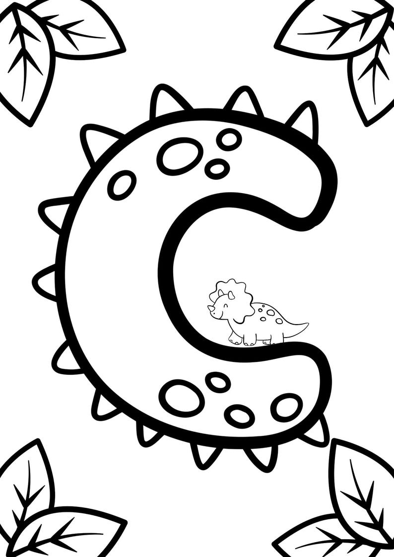 Alphabet Letter Coloring Dinosaur Themed, Preschool Resources ...