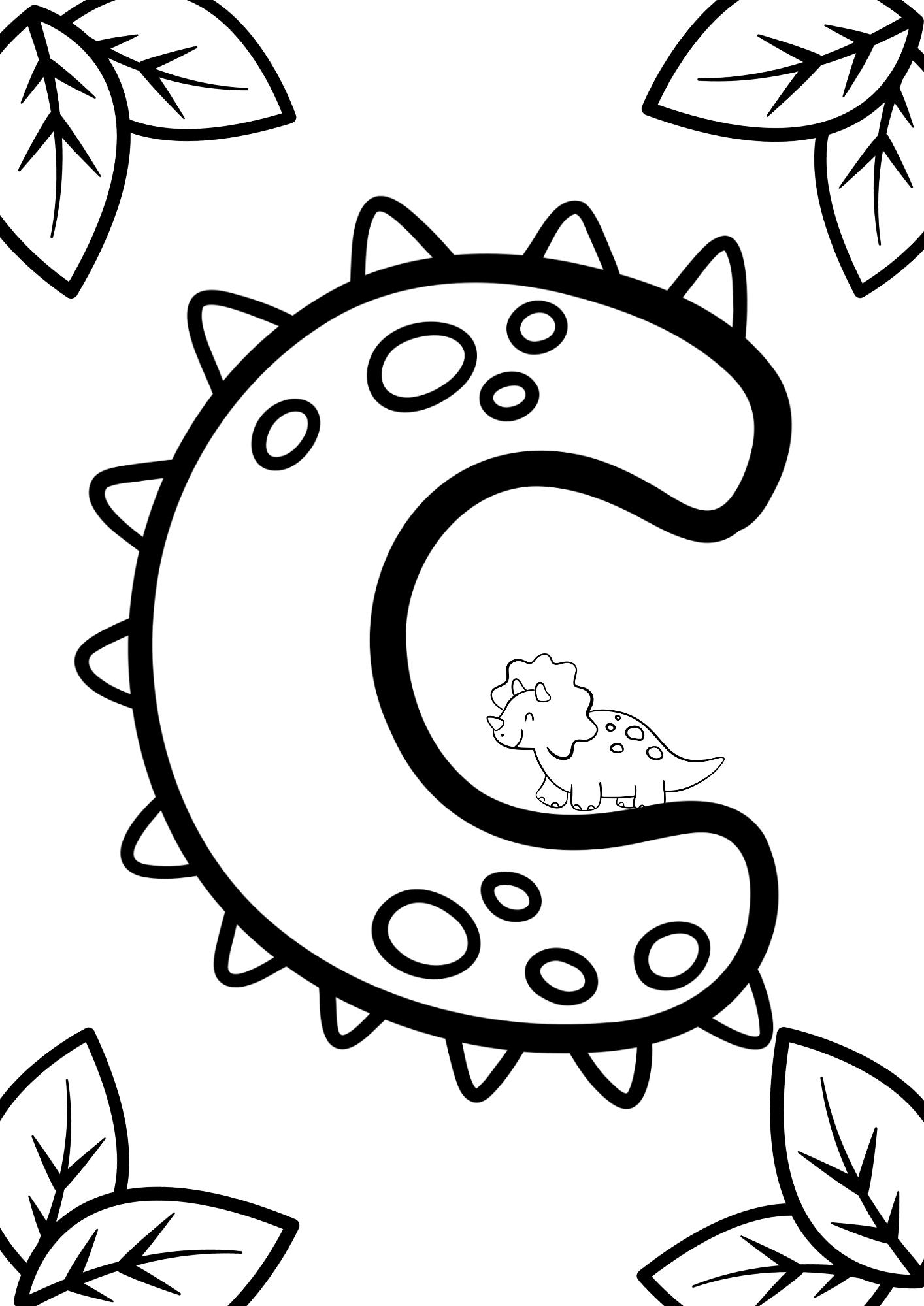 Alphabet Letter Coloring Dinosaur Themed, Preschool Resources ...