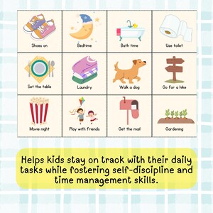 Kids Visual Chore Cards, Daily Routine Cards for Toddlers, Printable ...