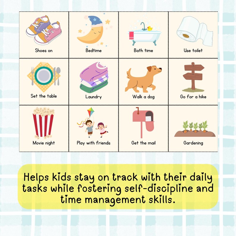 Kids Visual Chore Cards, Daily Routine Cards for Toddlers, Printable ...