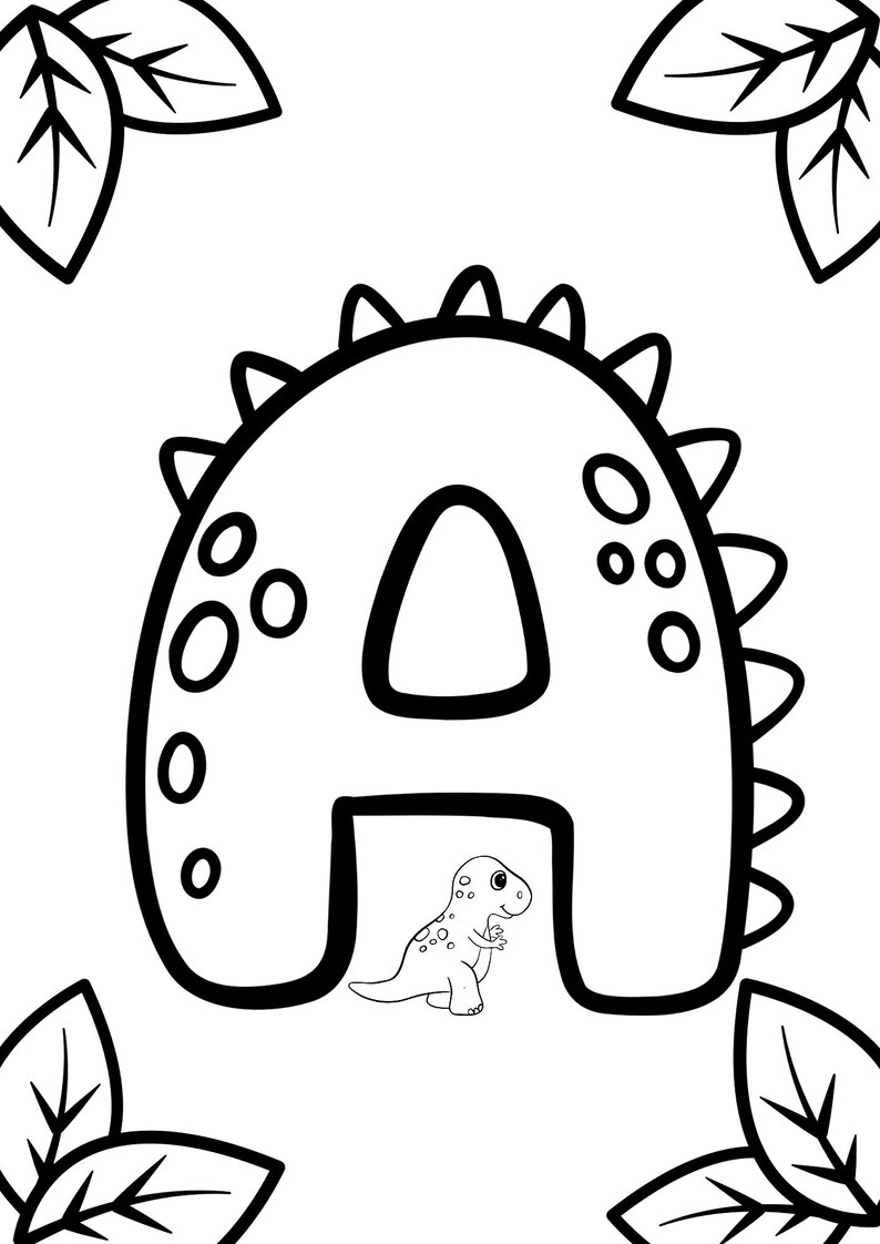 Alphabet Letter Coloring Dinosaur Themed, Preschool Resources ...