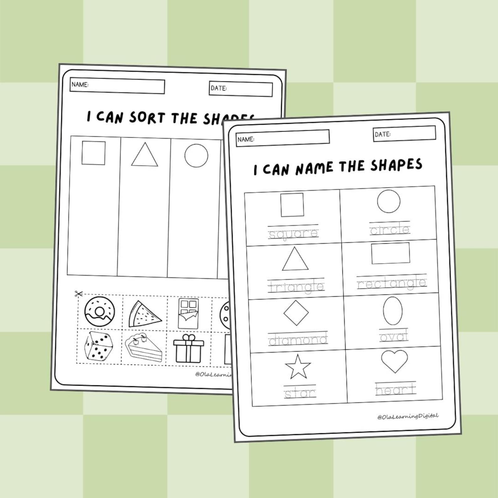 Shape Practice Activity, Shape Worksheet for Toddler, Homeschool ...