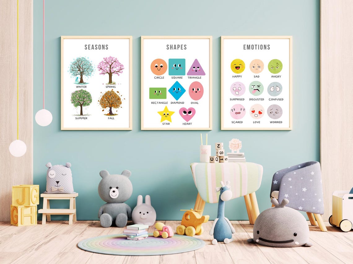 20 Educational Posters for Kids, Homeschool Learning Wall Art Decor ...