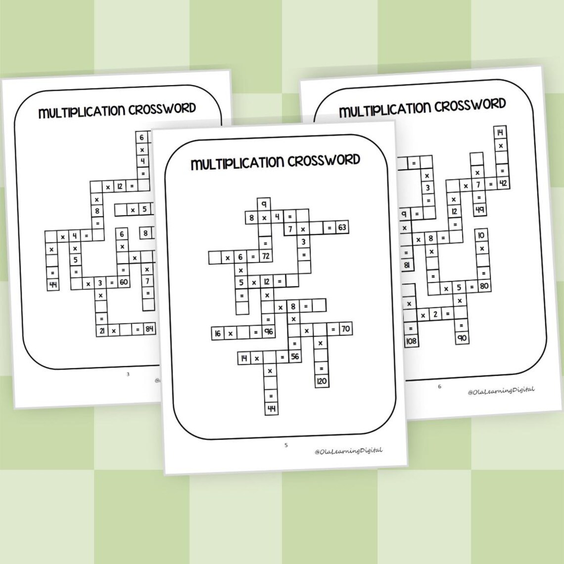 Multiplication Crossword Puzzle, Multiplying Practice Worksheet ...