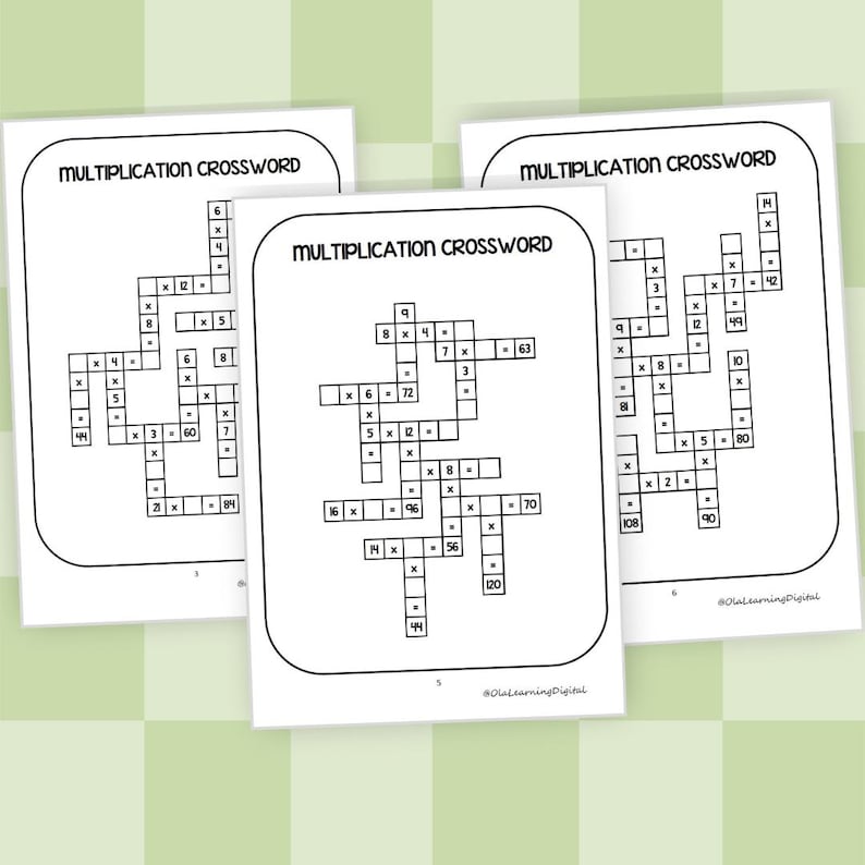 Multiplication Crossword Puzzle, Multiplying Practice Worksheet ...
