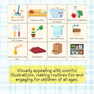 Kids Visual Chore Cards, Daily Routine Cards for Toddlers, Printable ...