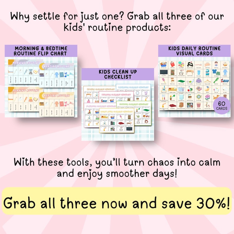 Kids Daily Routine Flip Chart, Toddler Reward Chart for Easy Schedules ...