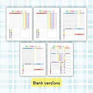 Kids Daily Responsibilities Chart, Weekly Organization Sheet, Editable ...
